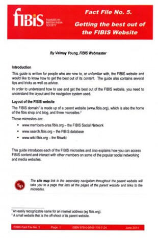 Updated copies of "FIBIS fact file No 5: Getting the best out of the ...