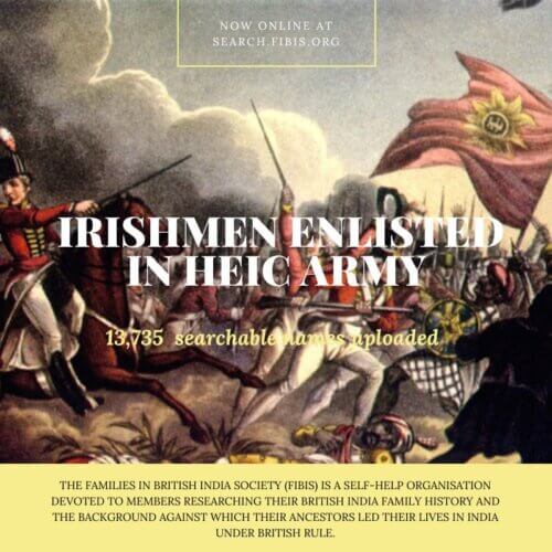 Irishmen who enlisted in the HEIC army